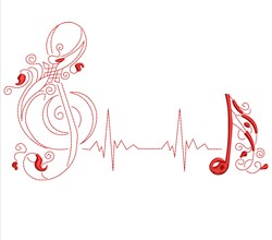 Music Heartbeat Embroidery Design | EmbroideryDesigns.com