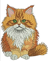 Orange Cat Embroidery Design | EmbroideryDesigns.com