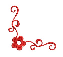 Corner Flower Embroidery Design | EmbroideryDesigns.com
