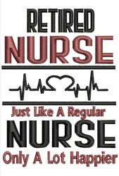 Retired Nurse Embroidery Design | EmbroideryDesigns.com