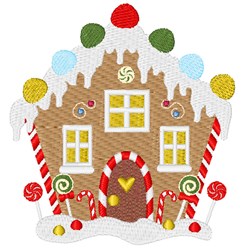 Gingerbread House Embroidery Design | EmbroideryDesigns.com
