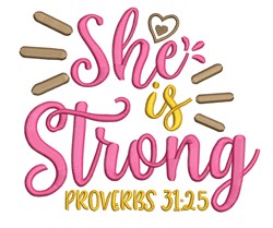 She Is Strong Embroidery Design | EmbroideryDesigns.com