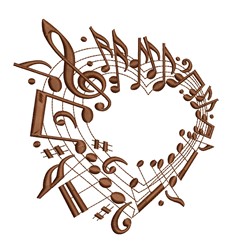 Musical Staff Outline Embroidery Design | EmbroideryDesigns.com