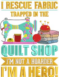 I Rescue Fabric Embroidery Design | EmbroideryDesigns.com