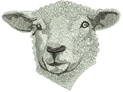 Sheep Head Embroidery Design | EmbroideryDesigns.com