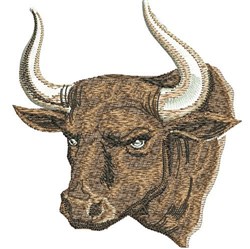 Bull Head Embroidery Design | EmbroideryDesigns.com