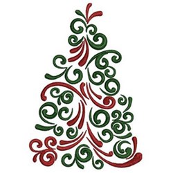 Swirl Xmas Tree Embroidery Design | EmbroideryDesigns.com