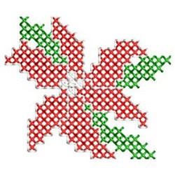 Cross Stitch Poinsettia Embroidery Design | EmbroideryDesigns.com