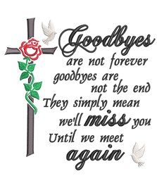 Goodbyes Embroidery Design | EmbroideryDesigns.com