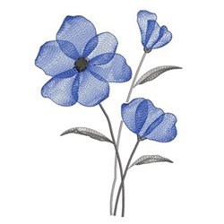 Blue Flowers Embroidery Design | EmbroideryDesigns.com