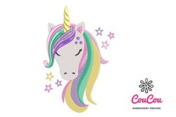 Unicorn Head Embroidery Design | EmbroideryDesigns.com