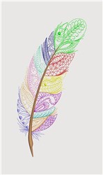 Colorful Feather Embroidery Design | EmbroideryDesigns.com