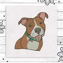 Pit Bull Embroidery Design | EmbroideryDesigns.com