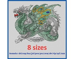 Winged Dragon Embroidery Design | EmbroideryDesigns.com