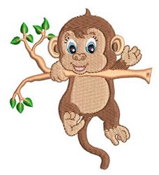 Monkey Embroidery Design | EmbroideryDesigns.com