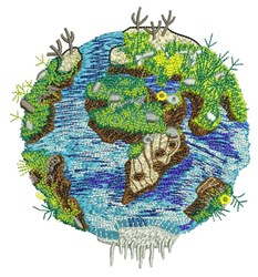 Planet Earth Embroidery Design | EmbroideryDesigns.com