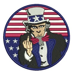 Uncle Sam Middle Finger Embroidery Design | EmbroideryDesigns.com