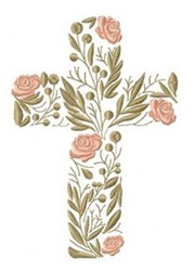 Floral Cross Embroidery Design | EmbroideryDesigns.com