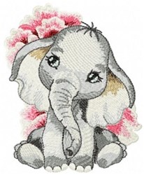 Baby Elephant Embroidery Design | EmbroideryDesigns.com