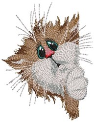 Scared Cat Embroidery Design | EmbroideryDesigns.com