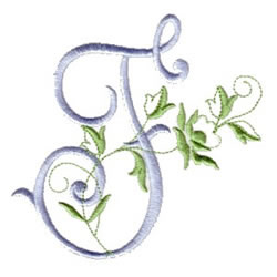 Rose Script F Embroidery Design | EmbroideryDesigns.com