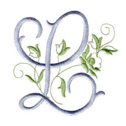 Rose Script L Embroidery Design | EmbroideryDesigns.com