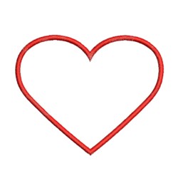 Applique Red Heart Embroidery Design | EmbroideryDesigns.com