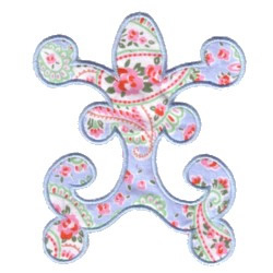 Applique Floral Scroll Embroidery Design | EmbroideryDesigns.com