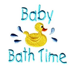 Baby Bath Time Embroidery Design | EmbroideryDesigns.com
