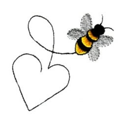 Heart Trail Bee Embroidery Design | EmbroideryDesigns.com