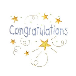 Congratulations Embroidery Design | EmbroideryDesigns.com