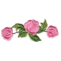 Triple Pink Rose Embroidery Design | EmbroideryDesigns.com