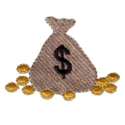 Sack of Money Embroidery Design | EmbroideryDesigns.com