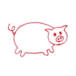 Redwork Pig Embroidery Design | EmbroideryDesigns.com