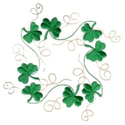 Shamrock Swirl Square Embroidery Design | EmbroideryDesigns.com