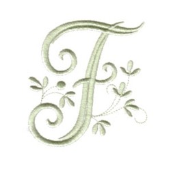 Vintage Leaflet F Embroidery Design | EmbroideryDesigns.com