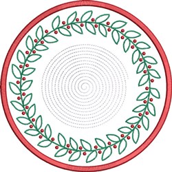 ITH Christmas Candle Mat 1 Embroidery Design | EmbroideryDesigns.com