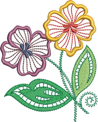Jacobean Flowers Embroidery Design | EmbroideryDesigns.com