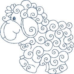 Swirly Sheep Embroidery Design | EmbroideryDesigns.com