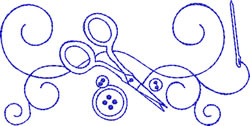 Sewing Scissors Embroidery Design | EmbroideryDesigns.com