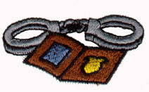 Handcuffs & Badge Embroidery Design | EmbroideryDesigns.com