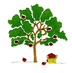 Apple Tree Embroidery Design | EmbroideryDesigns.com