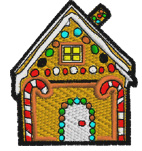 Gingerbread House Embroidery Design | EmbroideryDesigns.com