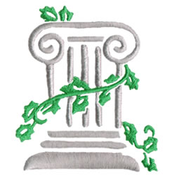 Greek Column Embroidery Design | EmbroideryDesigns.com