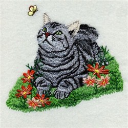 Realistic Cat Embroidery Design | EmbroideryDesigns.com