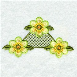 Floral Triangle Embroidery Design | EmbroideryDesigns.com