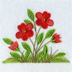 Red Flowers Embroidery Design | EmbroideryDesigns.com