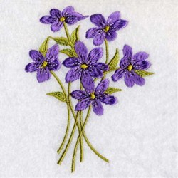 Bunch Of Violets Embroidery Design | EmbroideryDesigns.com
