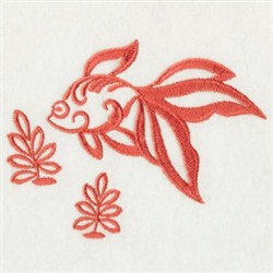 Redwork Goldfish Embroidery Design | EmbroideryDesigns.com