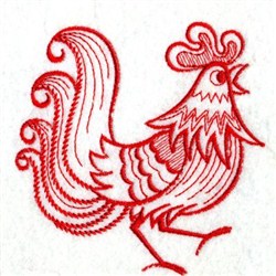 Redwork Chicken Embroidery Design | EmbroideryDesigns.com